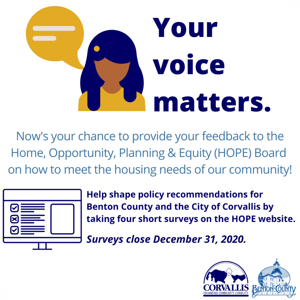 Survey: Community Input on Homelessness Priorities | Corvallis Oregon
